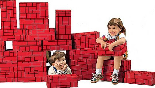 Red Cardboard Building Blocks